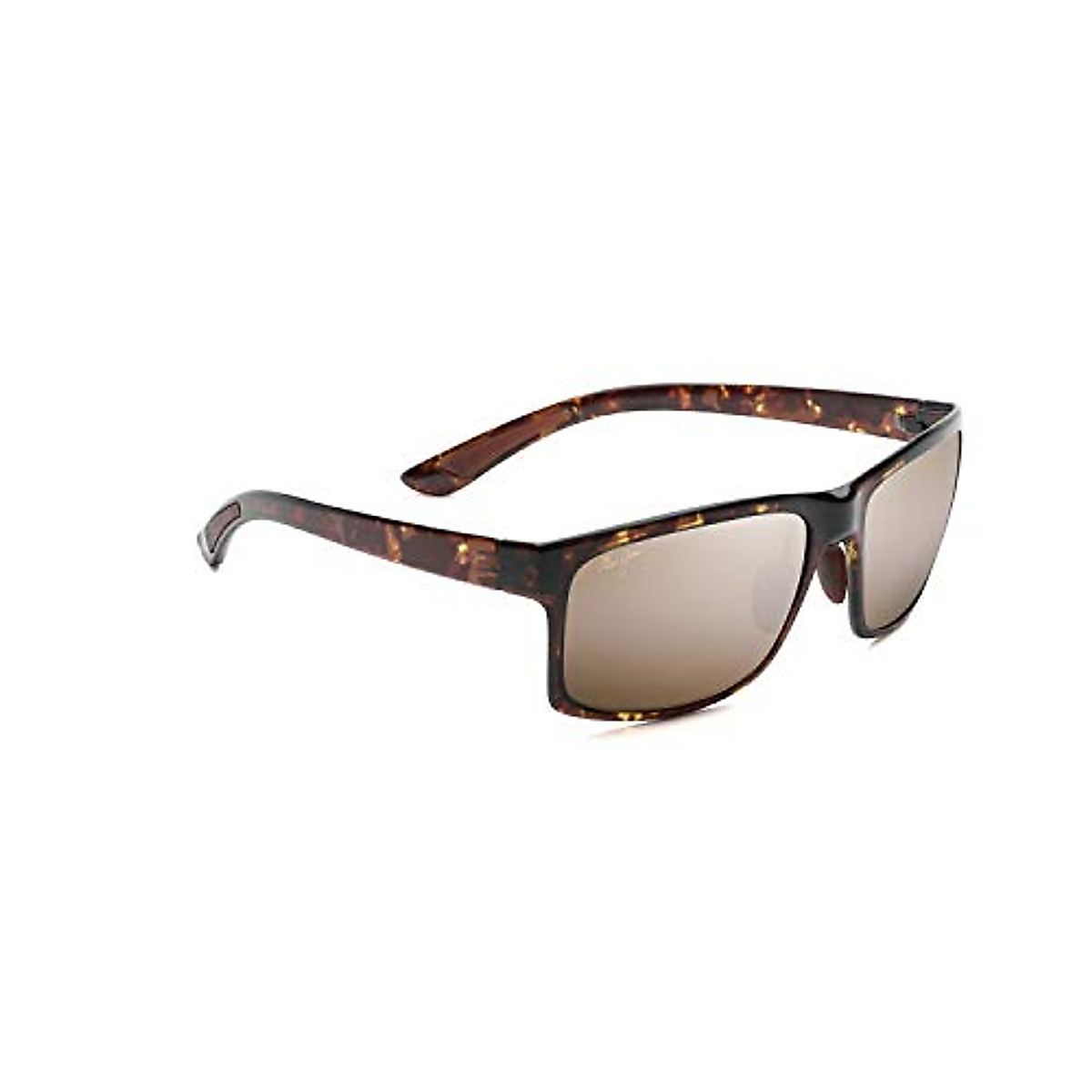 Maui Jim Pokowai Arch W/Patented Polarizedplus2 Lenses Rectangular Sunglasses Pure Collection Polarized, Olive Tortoise/HCL Bronze, Medium