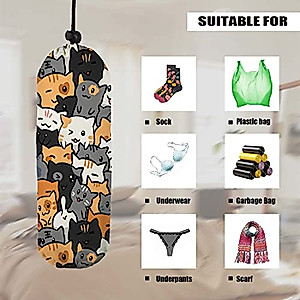 Cute Plastic Bag Holder,Cats,Grocery Bags Dispenser,Shopping Bag Organizer,Gifts for Kitchen Decor