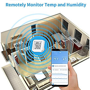 Smart WiFi Temperature Humidity Monitor: TUYA Wireless Temperature Humidity Sensor with APP Notification Alerts, WiFi Thermometer Hygrometer for Home Pet Garage,Compatible with Alexa