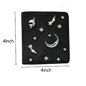 Women Velvet Starry Sky Bifold Wallet Card Holder Organizer Coin Purse with Hasp
