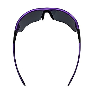 Global Vision Hercules-7 Women' s Softball Pickleball Tennis ANSI Z87.1 Safety Sunglasses Purple Frame with Flash Mirror Lenses