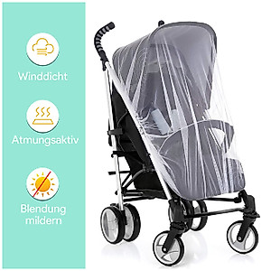 HUAILEI Baby Mosquito Net - Durable Stroller Cover,Honeycomb Grid Stroller Netting Mosquito for Baby Bug Net for Strollers,Bassinets, Child Safety Seat and Portable Mini Crib （2PCS,White and Brown