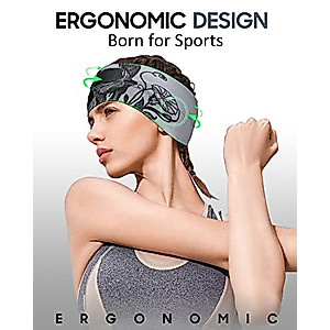 MUSICOZY Sleep Headphones Bluetooth Headband, Wireless Sleeping Headphones Music Sport Headbands, Long Time Play Sleeping Headsets Built-in Thin Speakers, Skulls Design for Sleeping Yogo