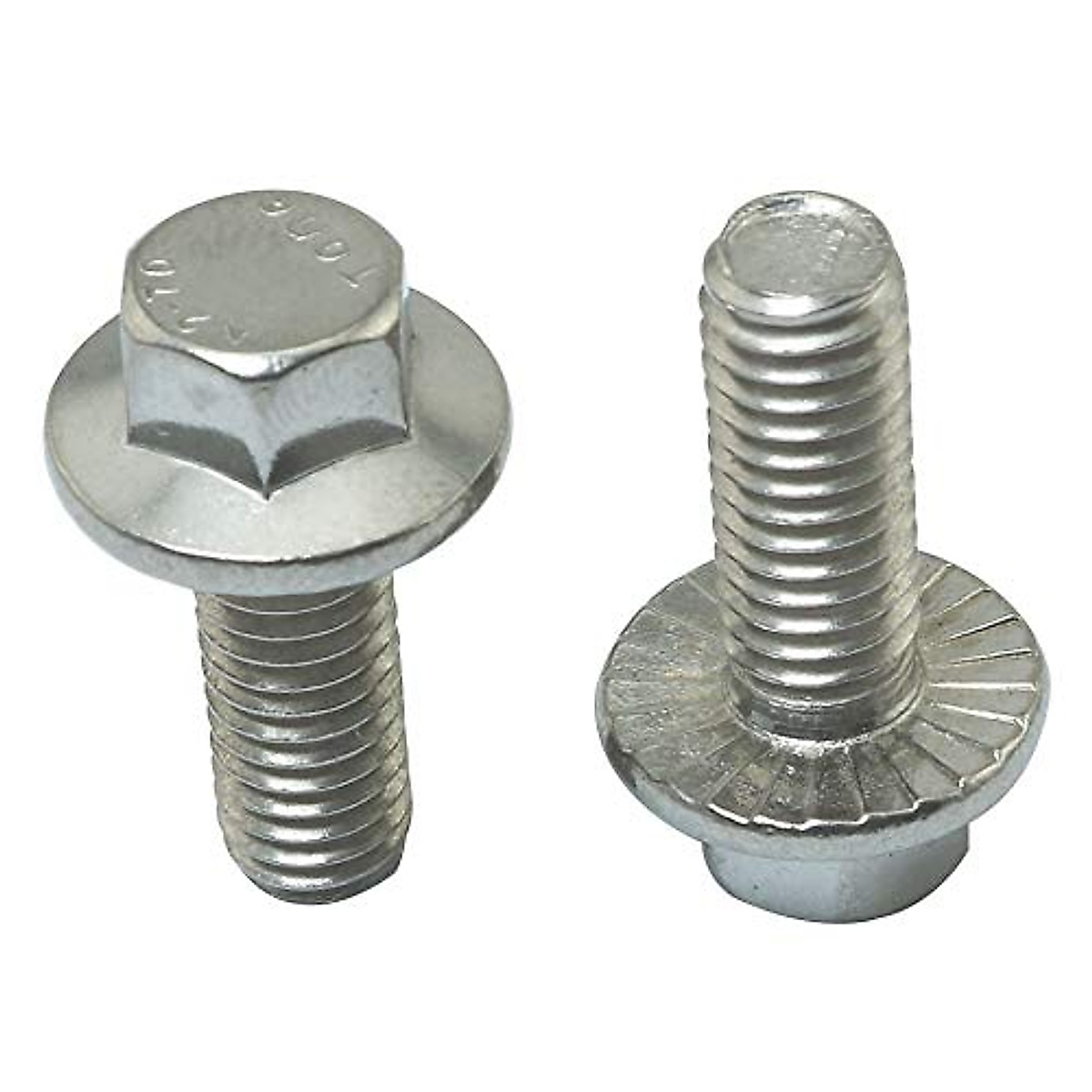 PZRT 12pcs Silver Tone Flanged Hex Head Bolts Flange Hexagon Screws, 304 Stainless Steel M6x16
