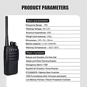 Case of 10,Retevis RT21 Two-Way Radios Rechargeable Long Range Walkie Talkies Hand Free 16CH Business 2 Way Radios, Wall Charger Base, 1100mAh Battery