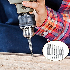 8 pcs Center Drill Bit Set, AFUNTA Self Centering Hinge Tapper Core Hole Puncher Woodworking Tools for Cabinet Door 5/64'' 7/64'' 9/64'' 11/64'' 13/64'' 5mm 1/4''