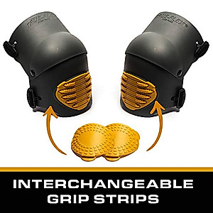 TSE Safety - TSE-TFLX-XL Flex Work Knee Foam Padding Pads - Anti-Slip Strong Double Straps Comfortable Knee Protection Breathable Heavy Duty for Indoor and Outdoor Use – XL, Black & Yellow