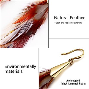 Boho Colorful Feather Feather Dangle Earrings for Women Bohemian Shell Beads Long Tassel Design Drop Earrings