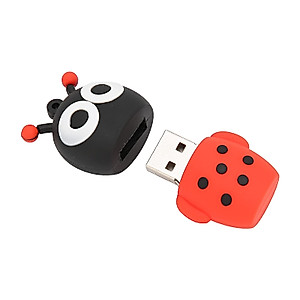 Cartoon Flash Disk Cartoon Ladybug Compatible Optional Stock USB Flash Drives Memory Thumb Stick Pendrive U Disk, for Data Storage Transmission Sharing(64GB)