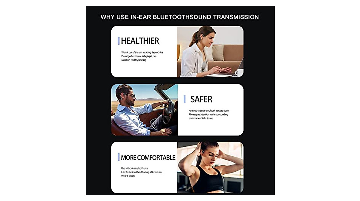 True Bone Conduction Bluetooth Headset - Waterproof & Lightweight