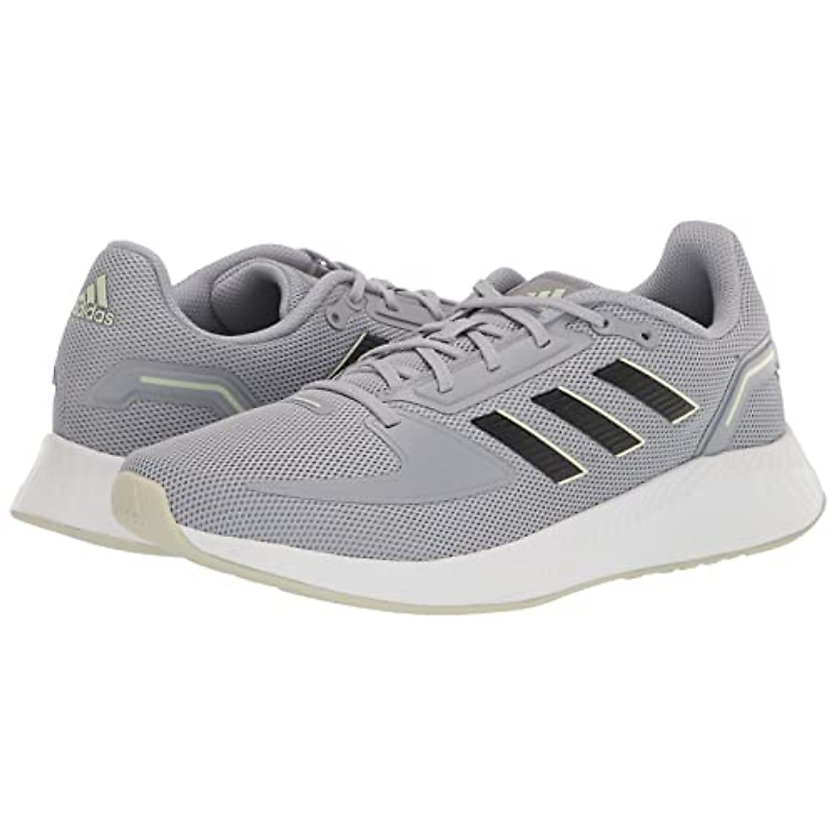 adidas Women's Runfalcon 2.0 Running Shoe, Halo Silver/Black/Linen Green, 8