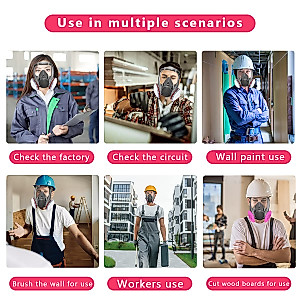 Ancyutri Full Face Respirator Mask,Reusable Organic Vapor Gas Cover,Ideal for Painting Spray,Epoxy Resin,Car Spraying,Dust,Polishing,Welding,Sanding,Cutting