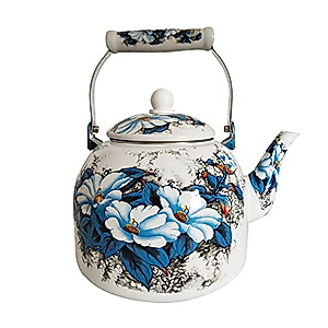 PDGJG Kettle Tea Set Wine Set Coffee Pot Induction Cooker Household Blue Flowers Cold Kettle Milk Pot