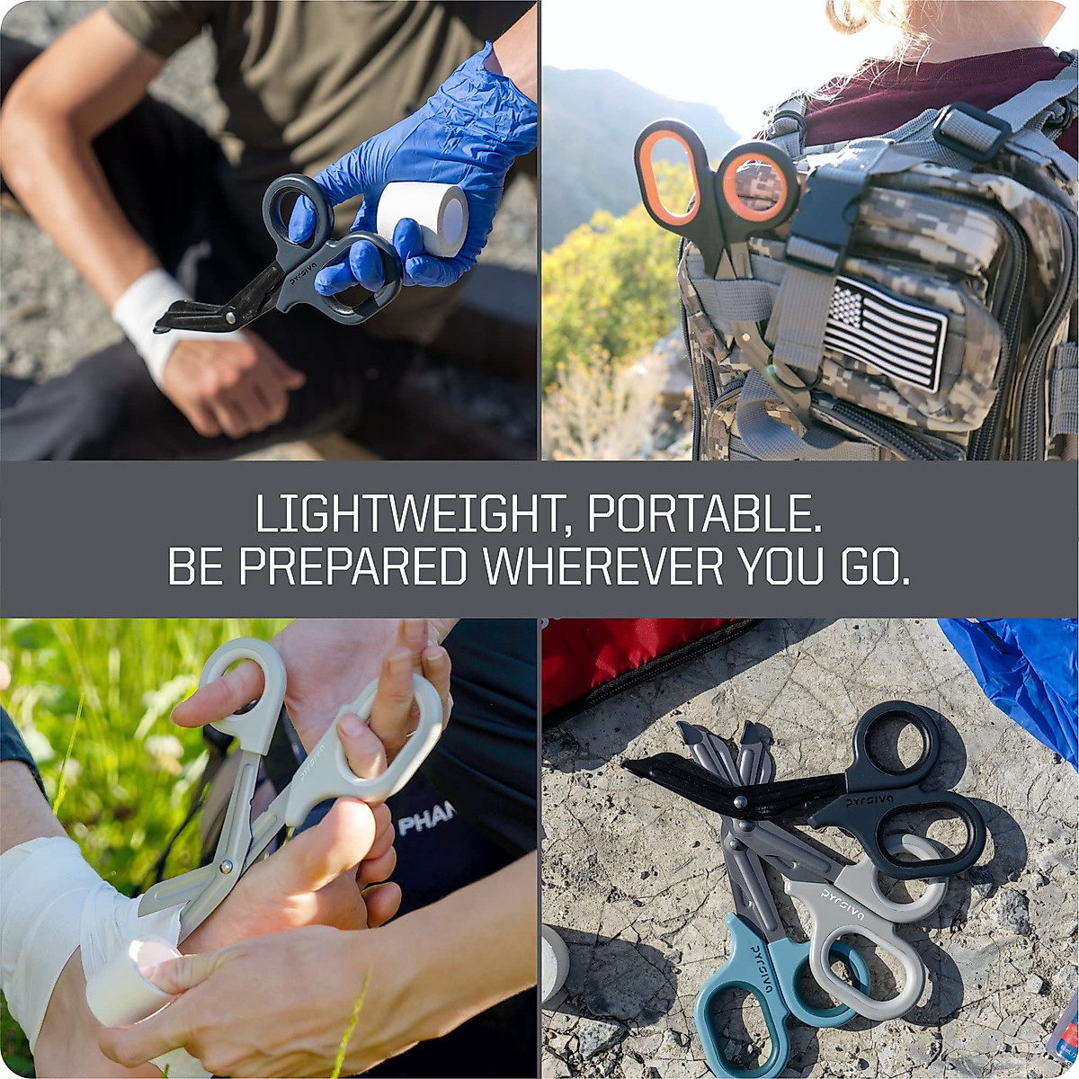Professional-Grade Emergency Trauma Shears by PYRSIVA MEDICAL | Durable Titanized Blades, Rubberized Grips | For Nurses, EMTs, paramedics, physicians and vets