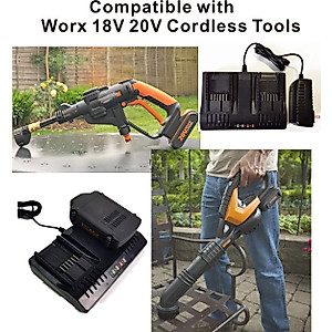 ANOITD WA3875 Replace Worx 20v Lithium Battery Charger Compatible with Worx 20v Batteries Wa3757 Wa3578 WA3525 Wa3522 WA3544 …
