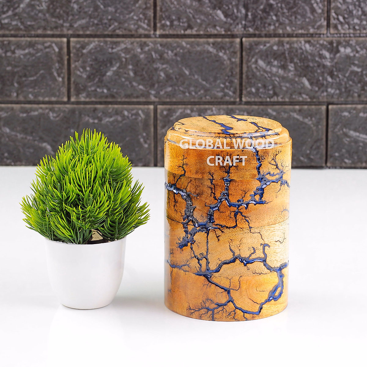 Hand crafted Wooden Rectangular Urn |with Lid Cremation Ash Remains Storage| Adult Pet Humane Ashes Male & Female Urns- Mango Wood With Resin