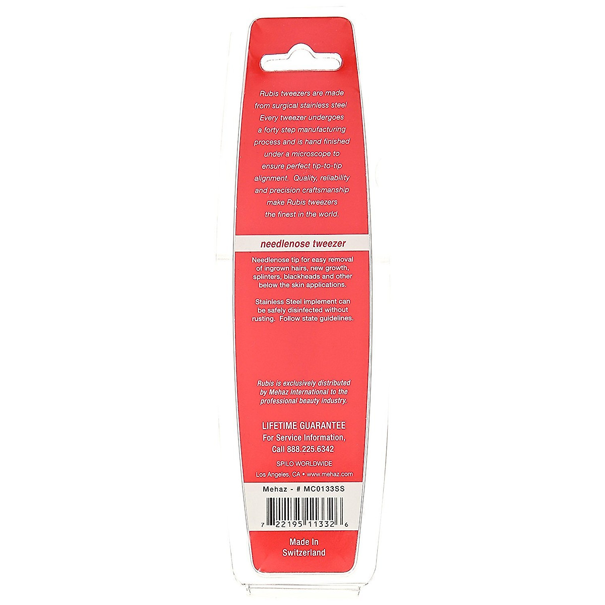 Rubis Switzerland Needle Nose Tweezer