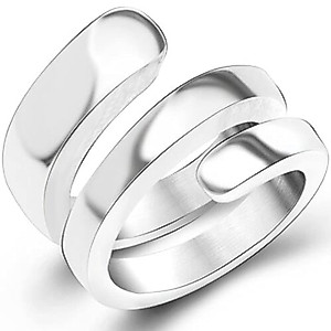 Jude Jewelers Stainless Steel Wrap Braided Style Wedding Band Promise Statement Anniversary Ring (Silver, 9)