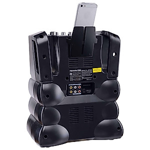 Karaoke USA GF946 GF946 DVD/CD+G/MP3+G Bluetooth 35-Watt Karaoke System with 7-Inch TFT Digital Color Screen, LED Lights, HDMI Output, and 2 Microphones (Black)