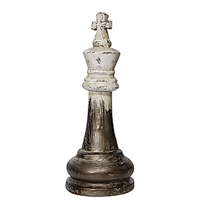 A&B Home, Antique Finish Magnesia King Chess Piece Sculpture