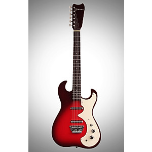 Silvertone Classic 1449-RSFB Solid-Body Electric Guitar, Red/Silver Flake Burst
