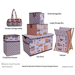 Bacati Construction Multicolor Boys Activity Gym with Mat