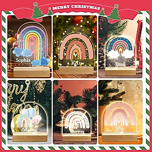 VEELU LED Baby Night Light Personalized Rainbow Name Lamp Christening Gift for Boy and Girl Birth Gift for Girl