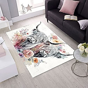 ALFUSA Animal Mushroom Skull Area Rug Indoor Print Carpet Non Slip Kitchen Living Room Bedroom Dining Room