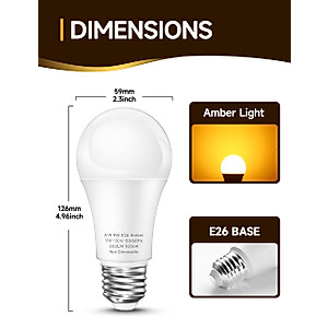 UNILAMP Sleep aid Light Bulb, 9W Amber Warm Light Bulbs 1800K, Blue Light Blocking Dim Light Bulbs 60W Equivalent, Mood Soothing Light, E26 for Bedroom and Baby Nursery Light, 2 Pack