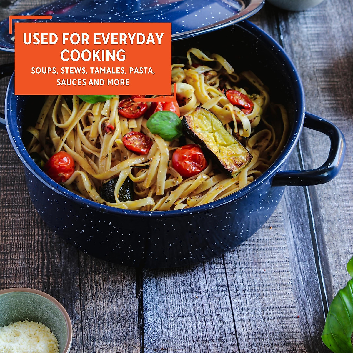 Iimusa Dutch Oven with Lid, 5 Quart, Blue