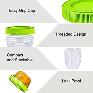 ARNO Food Containers Screw And Seal Lid Twist Tap Storage Organizer Twist Cap 2.0 OZ Set of 6 BPA Free