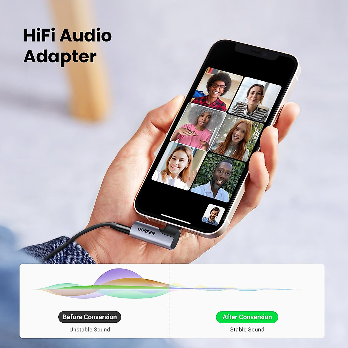 UGREEN Headphone Adapter for iPhone Lightning to 3.5mm Jack MFi TRRS Aux Earphone Stereo Audio Mic Converter Mini Dongle Compatible with iPhone 14 13 Pro Max 12 11 XR XS SE 2022, iPad, Headset, Car