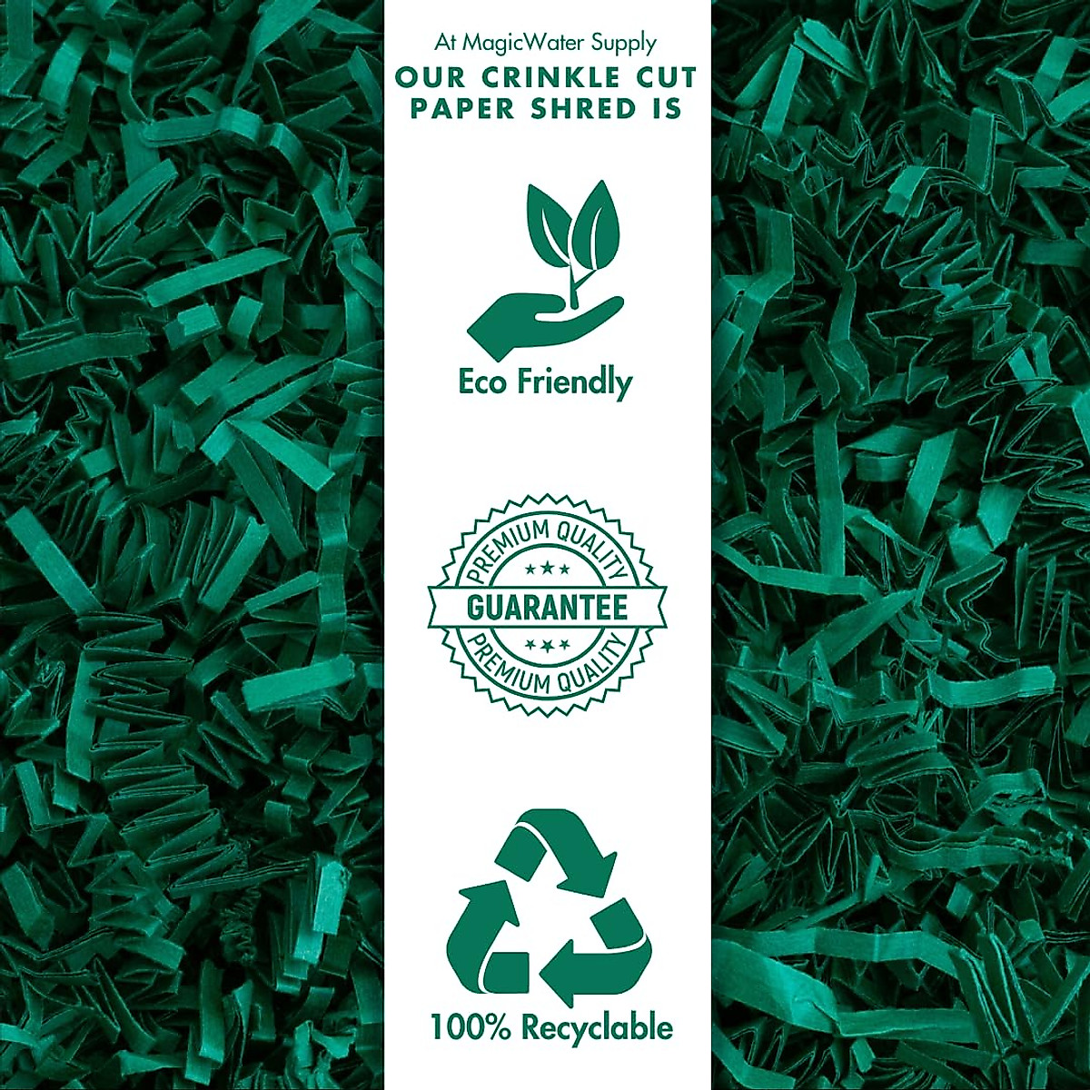 MagicWater Supply Crinkle Cut Paper Shred Filler (1 LB) for Gift Wrapping & Basket Filling - Forest Green