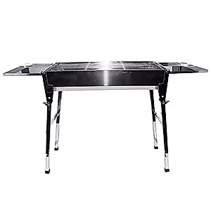 Lake Tian Stainless Steel Charcoal Grill, Asadores De Carbón, Small Portable Folding Charcoal BBQ Grill Set, Coal Grill, Barbecue Hibachi Grill Outdoor Cooking, for Picnic, Patio, Backyard & Camping, 30x44