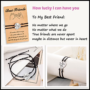 Tarsus Friendship Bracelets Matching Best Friend Bracelet for 2 BFF Jewelry Galentines Day Friendship Birthday Gifts for Women Girls