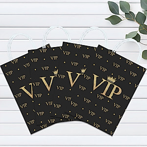 Tyndallrays 16 Pieces VIP Goodie Bags for VIP Birthday Party Supplies,VIP Gift Snacks Treat Candy Party Favors Bags with Handles for Kids Adults Hollywood Movie Theme Party Decorations