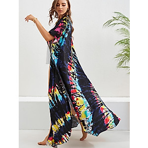 SMUDGE Life Kaftan Dresses for Women Loose Fit Button Up Caftans with Pockets for Stylish Cover Up
