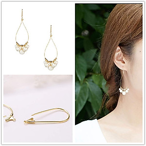 BENECREAT 30 PCS 18K Gold Plated Teardrop Shape Beading Hoop Earrings for Valentine's Day, Anniversaries Gifts and Favors