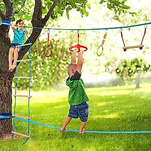 Gardtech Ninja Wheel Obstacle, Swing Spinning Wheels - Gymnastic Wheel, Swing Wheel for Backyard Warrior Obstacle Course Jungle Gym Slackline Kits (Red)