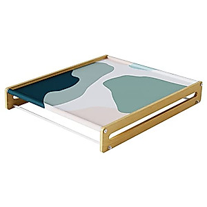 Lkeiyay Elevated Pet Bed for Cat - Wooden Stand Raised Removable Washable Cat Cot for Indoor and Outdoor Cat and Small Size Dogs (Back Shape（Wooden)