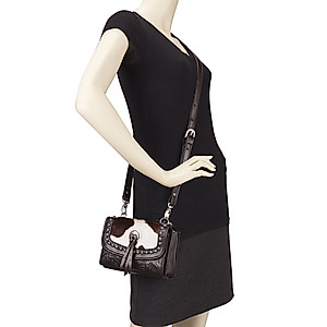 American West Women's Chocolate Texas Two Step Crossbody Bag Chocolate One Size