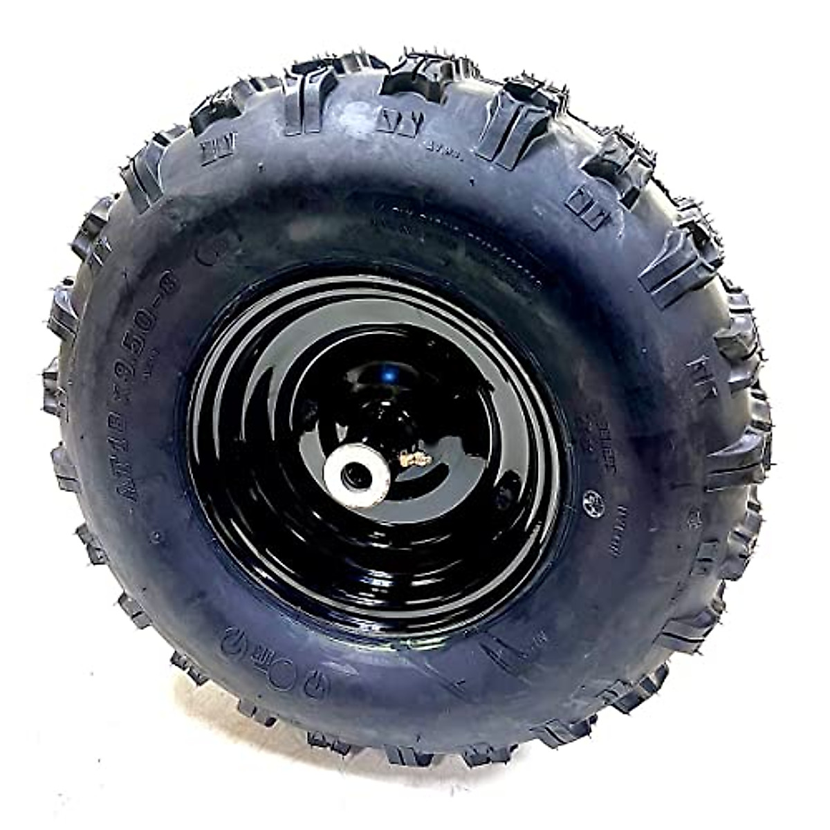 18x9.50-8 Tire and Wheel for Lawn and Garden Pull Behind Carts, Aggressive Tread for More Traction (3/4 Axle, 3.76 Offset Hub)