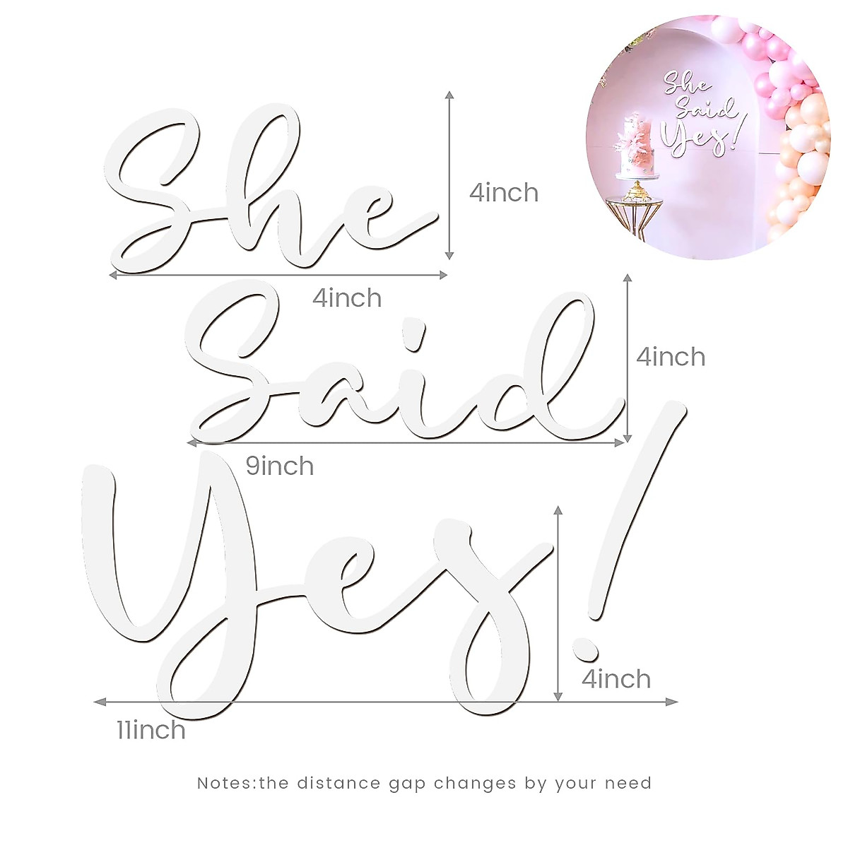 Urwonderbox She Said Yes Wooden Sign Propose Engagement Marry Me Wedding Party Wall Decor Sign Bachelorette Bridal Shower Party Bedroom Sign Decorations(White, Large)