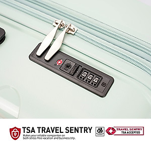 GinzaTravel PP material 3-piece expandable luggage sets with Spinner Wheels， Suitcase with TSA Lock，Large Luggage for Family Travel carry on 20/24/28，Azure water color