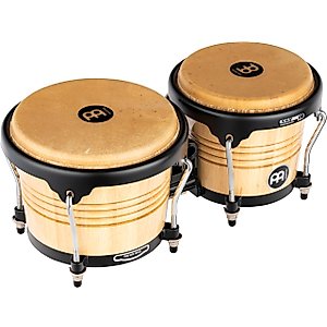 Meinl Percussion Bongos Hand Drum Set 6.75" and 8" with Hardwood Shells and Tuning Key — NOT Made in China — Marathon Series, 2-Year Warranty (FWB190NT)