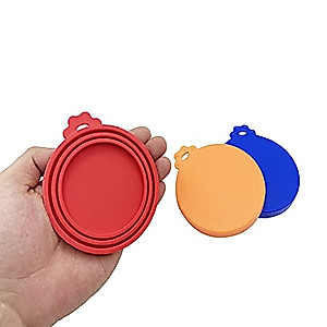 Muluo 5 Pieces Food Can Lids, 3 Pcs Pet Can Covers, 2 Food Spoon Fits All Standard Size Dog and Cat Can Tops