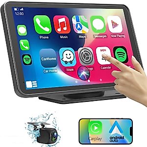 Wireless Car Stereo Compatable with Apple CarPlay and Android Auto,7" HD Portable Bluetooth CarPlay Touch Screen for Car,with Backup Camera Car play for all cars