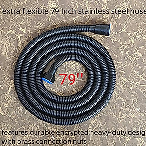 Perfectyihui 7 Functions High Pressure Handheld Shower Head with Extra Long 6.5 ft Flexible and Sturdy Stainless Steel Hose and Adjustable Brass Swivel Ball Joint Bracket (matte black)