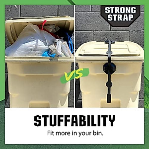 Blazer Brand Strong Strap Stretch Latch - Universal Lid Lock for Outdoor Garbage Cans (Starter Kit)
