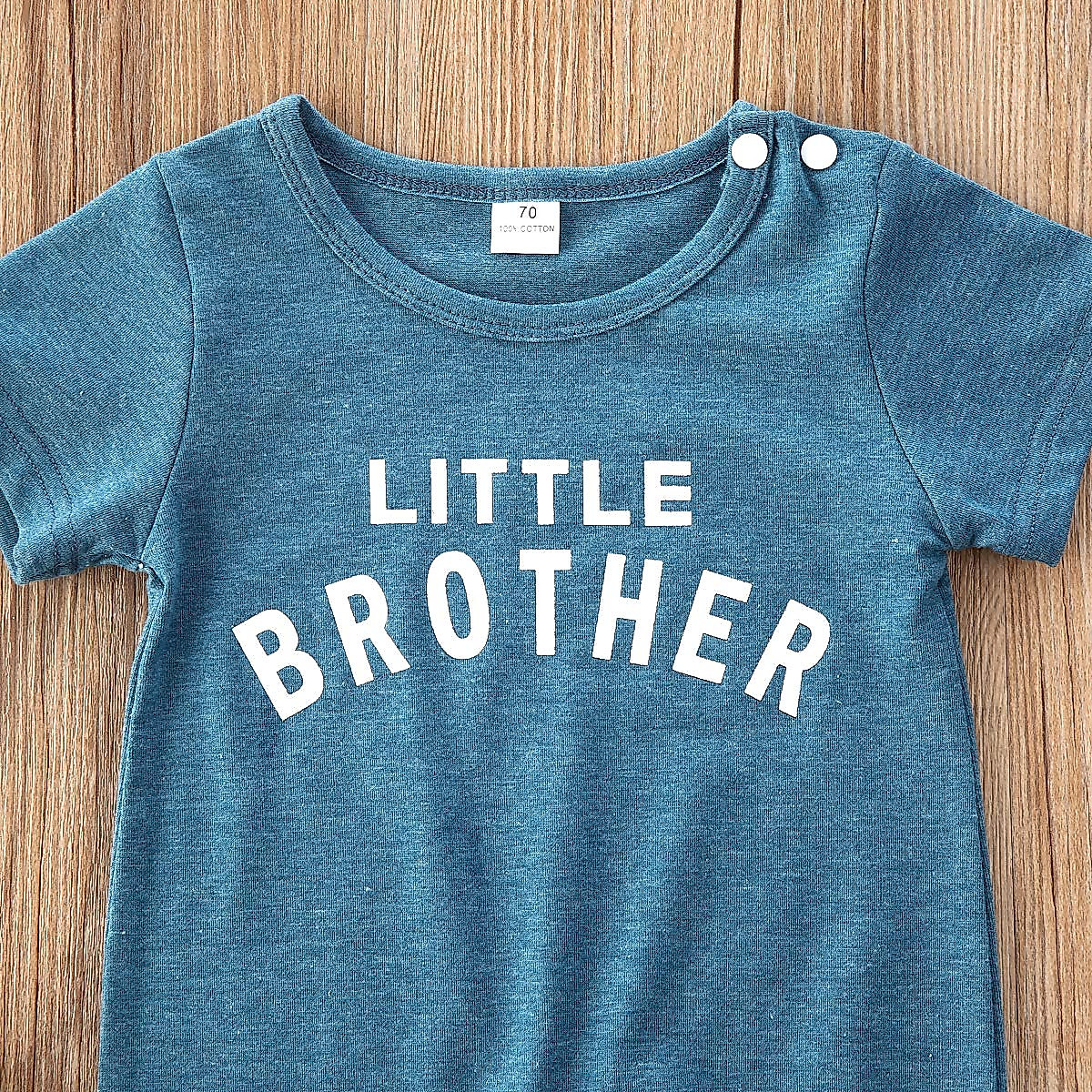 hwojjha Newborn Baby Boy Romper Clothe, Little Brother Romper Short Sleeve Jumpsuits One Piece Outfit (blue, 0-3 months)